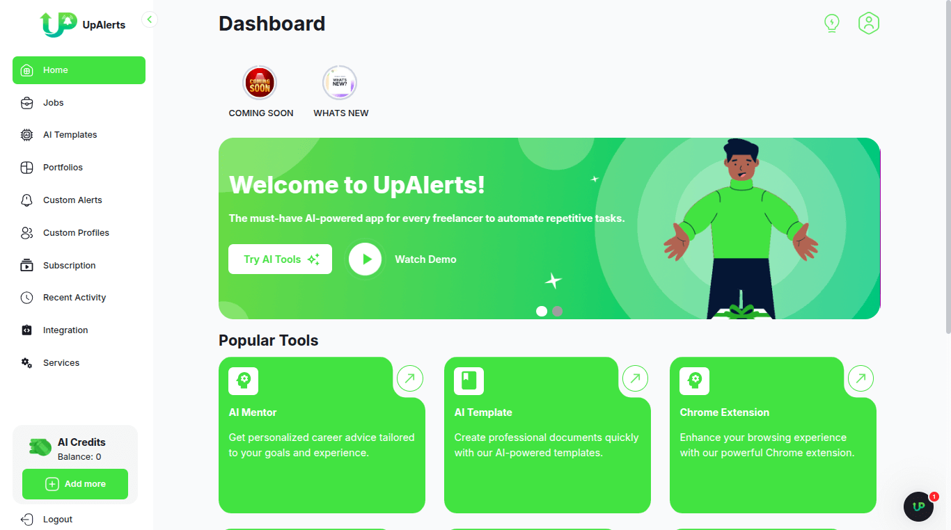 UpAlerts: AI Powered Freelance Assistant